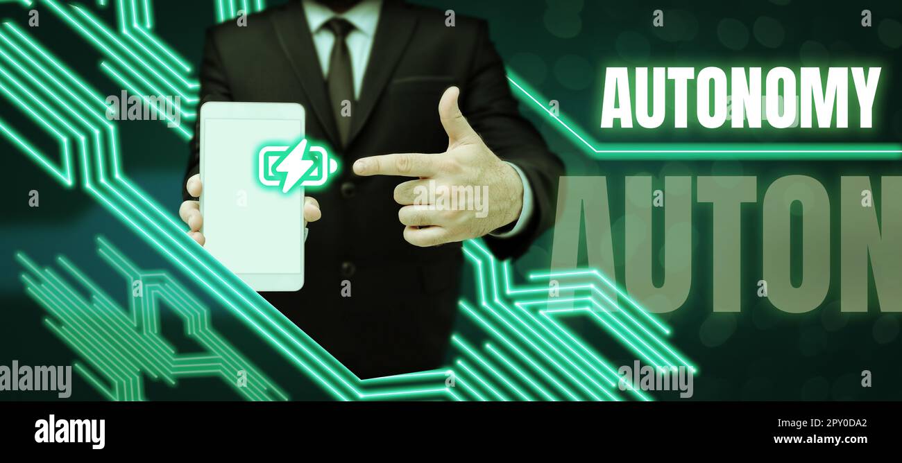 Text showing inspiration Autonomy, Business approach vehicle that can ...