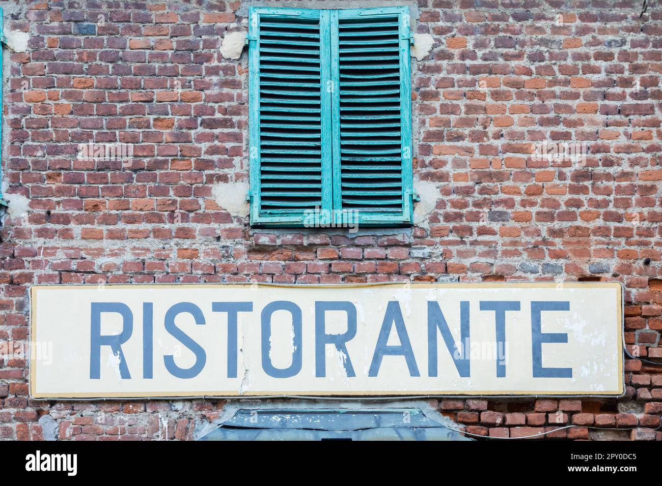 Old vintage restaurant sign in Italy - Concept of retro, traditional ...