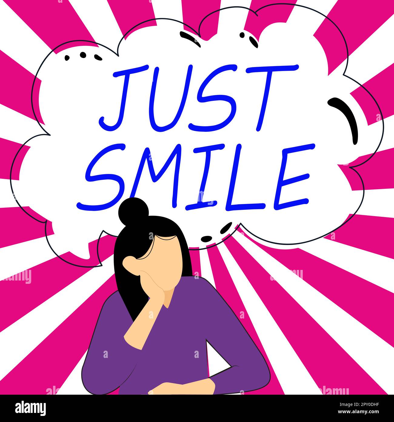 Conceptual caption Just Smile, Business showcase assume a facial ...