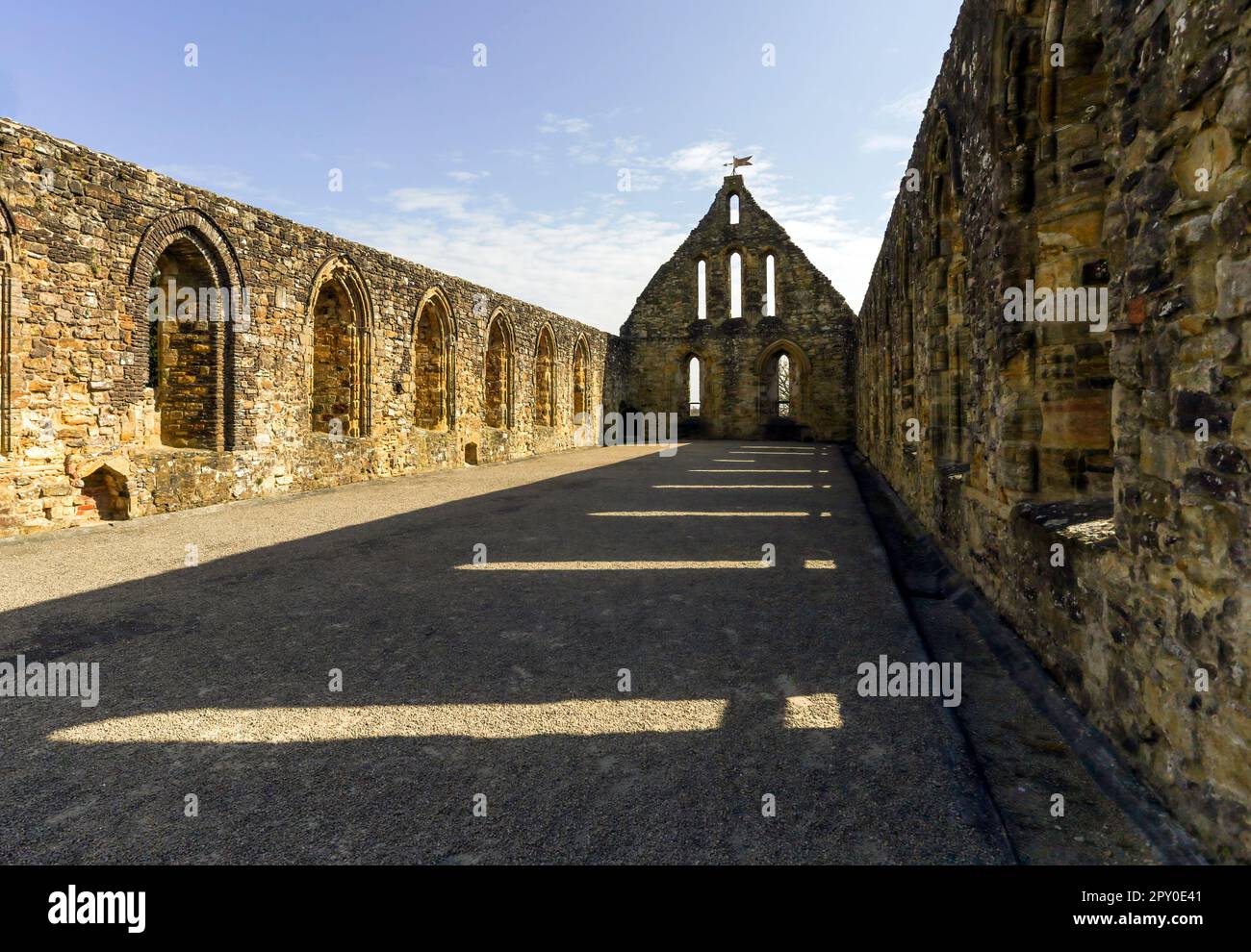 The Dorter, the ruins of the monks dormitory at the Benedictine Abbey ...