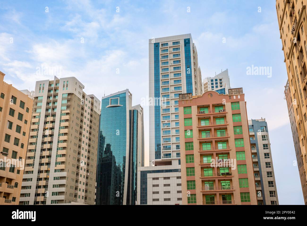 Modern residential buildings in Juffair district, Manama, Bahrain Stock ...