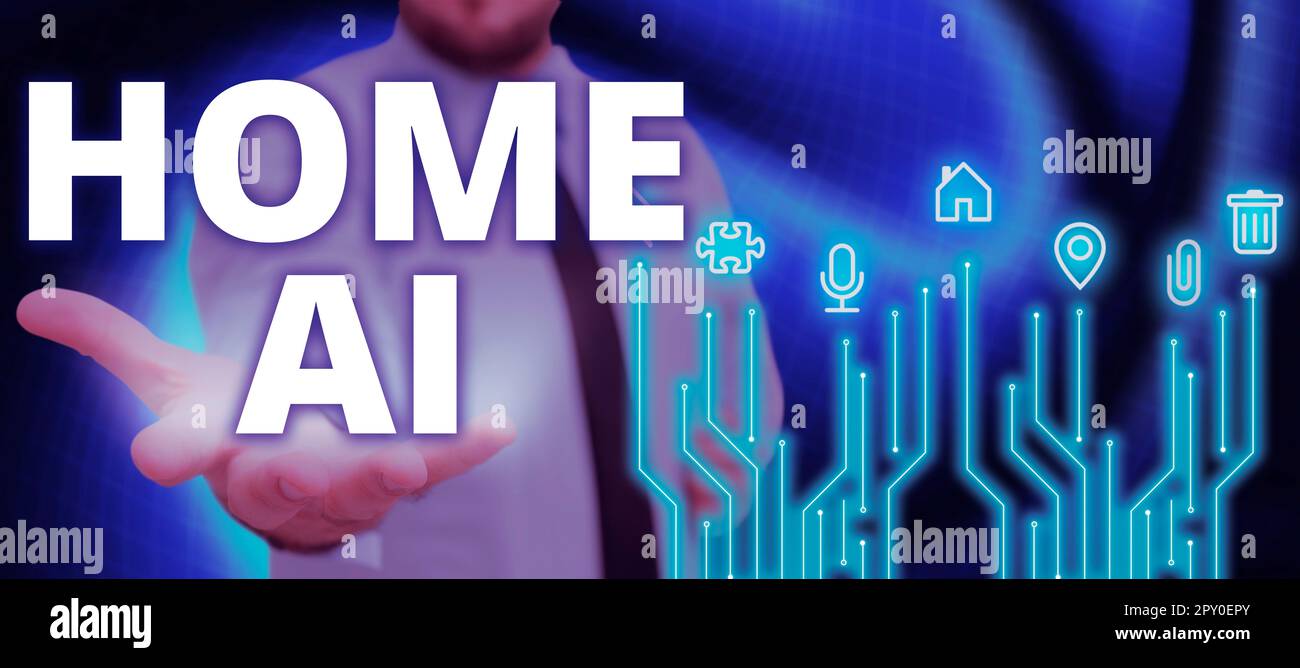 Handwriting text Home Ai, Business showcase home solution that enables ...