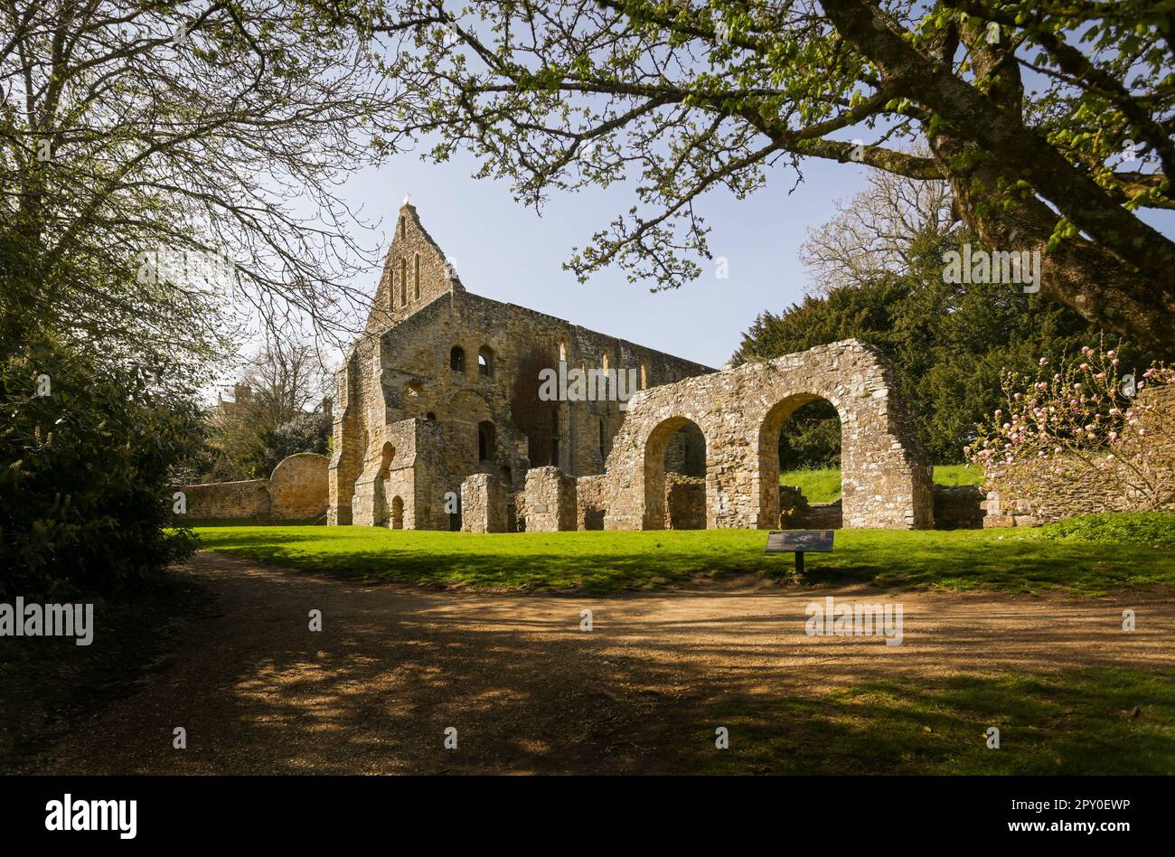 Battle Abbey, the Dorter, the ruins of the monks dormitory at the ...
