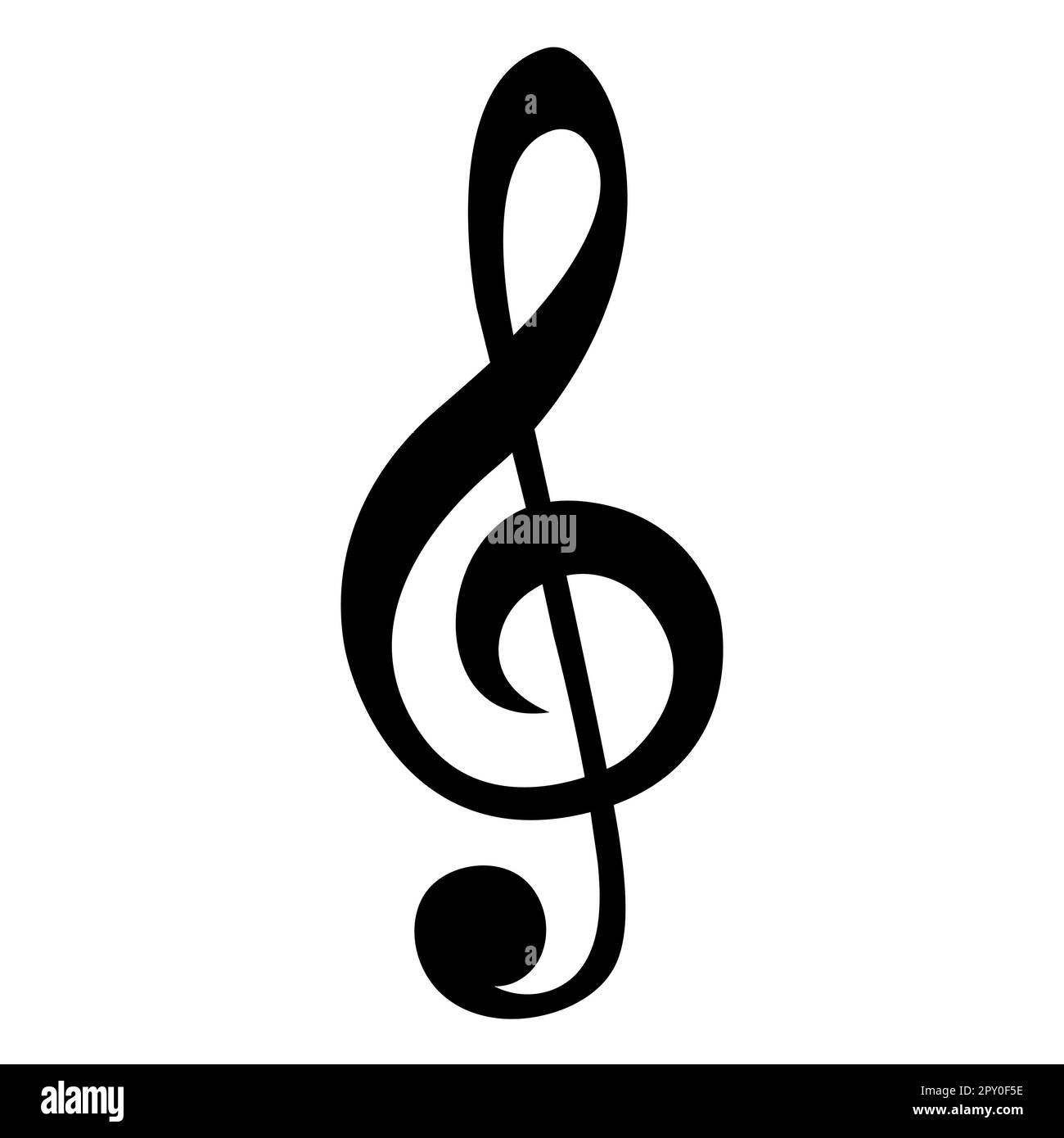 Treble clef icon. Vector illustration isolated on white background ...