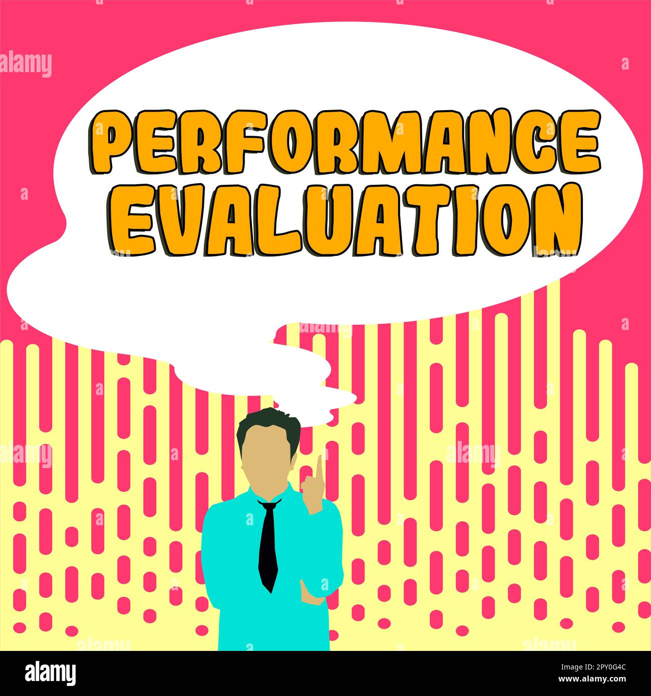 Text showing inspiration Performance Evaluation, Business showcase the development and action ...