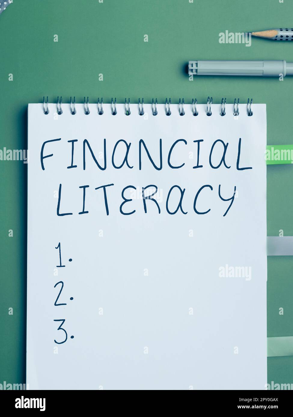 Writing displaying text Financial Literacy, Business overview ...