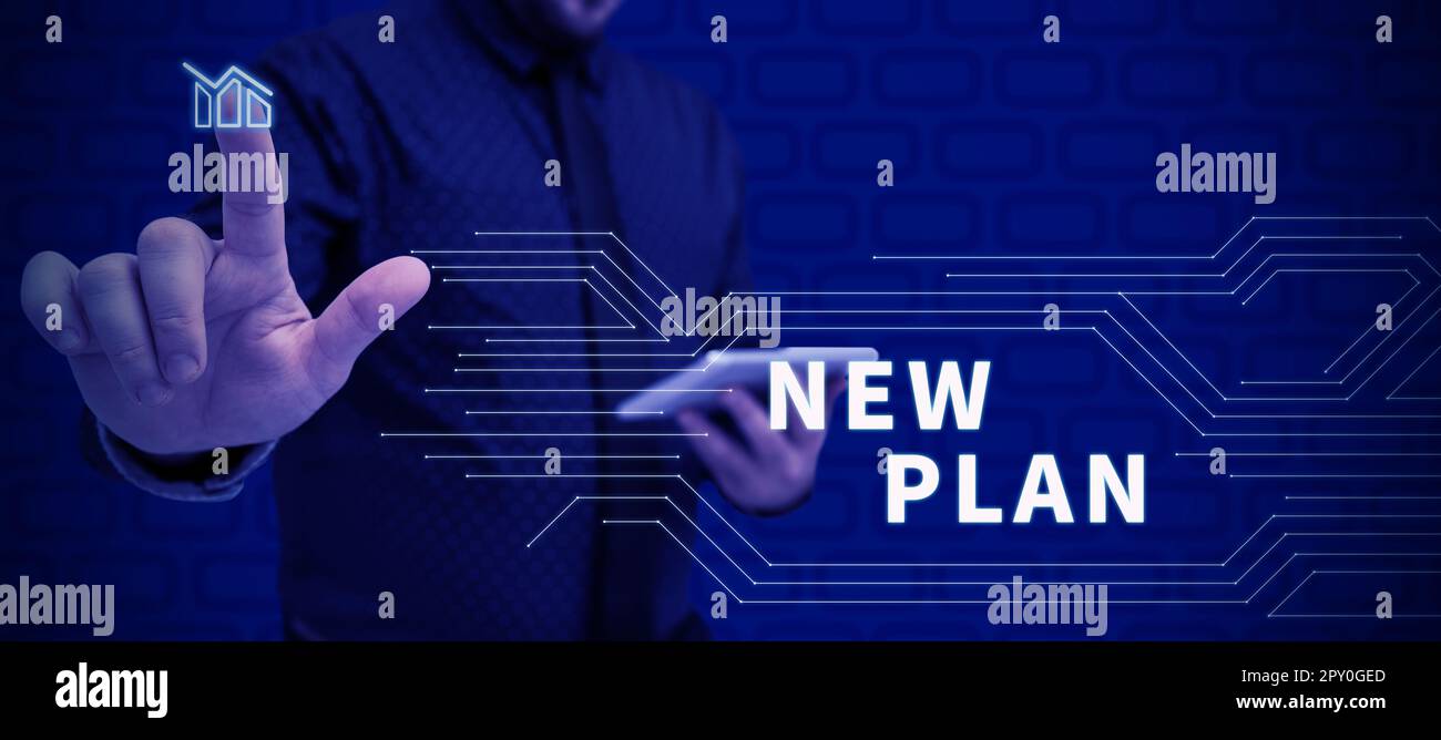 Conceptual caption New Plan, Concept meaning Start of a detailed ...
