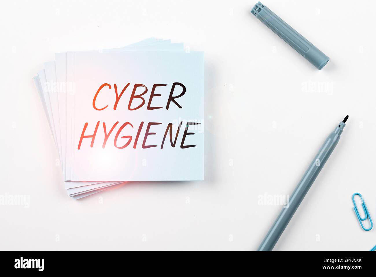 Text Sign Showing Cyber Hygiene Business Idea Steps That Computer Users Take To Improve Their