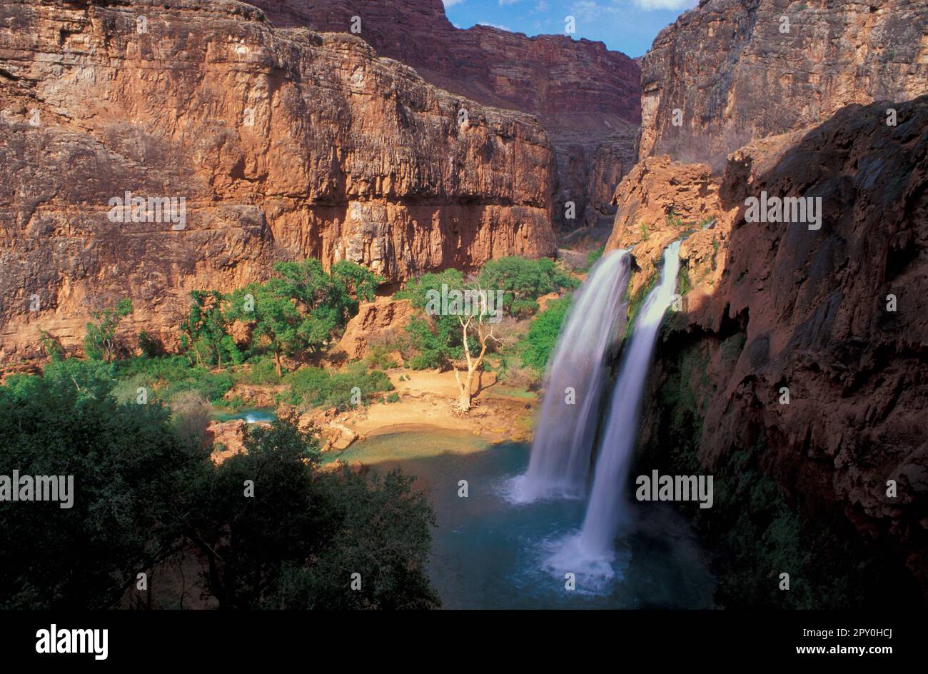 Havasu Falls, Havasupai Indian reservation, Arizona, USA Stock Photo ...