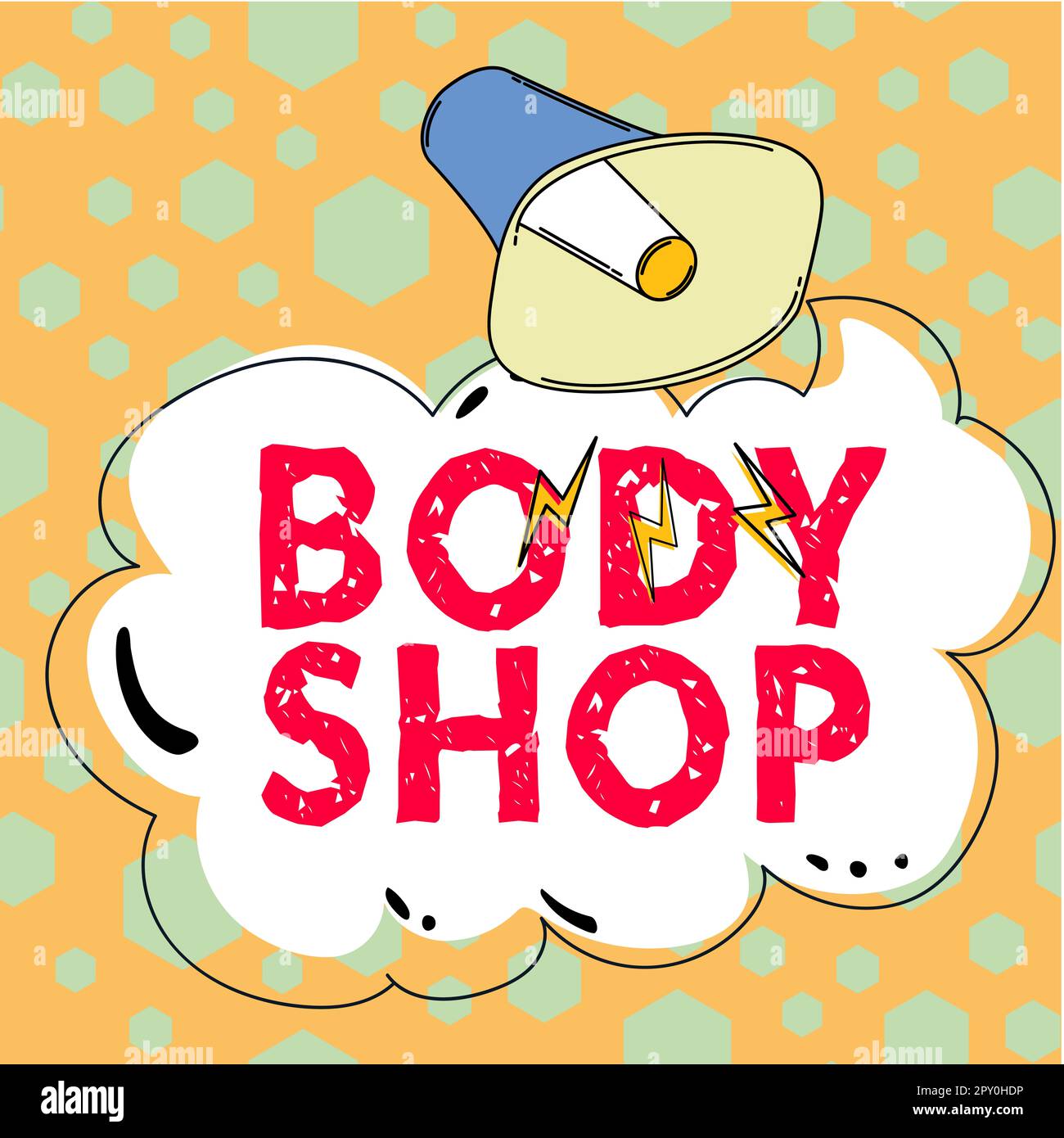 Writing displaying text Body Shop, Word Written on a shop where ...