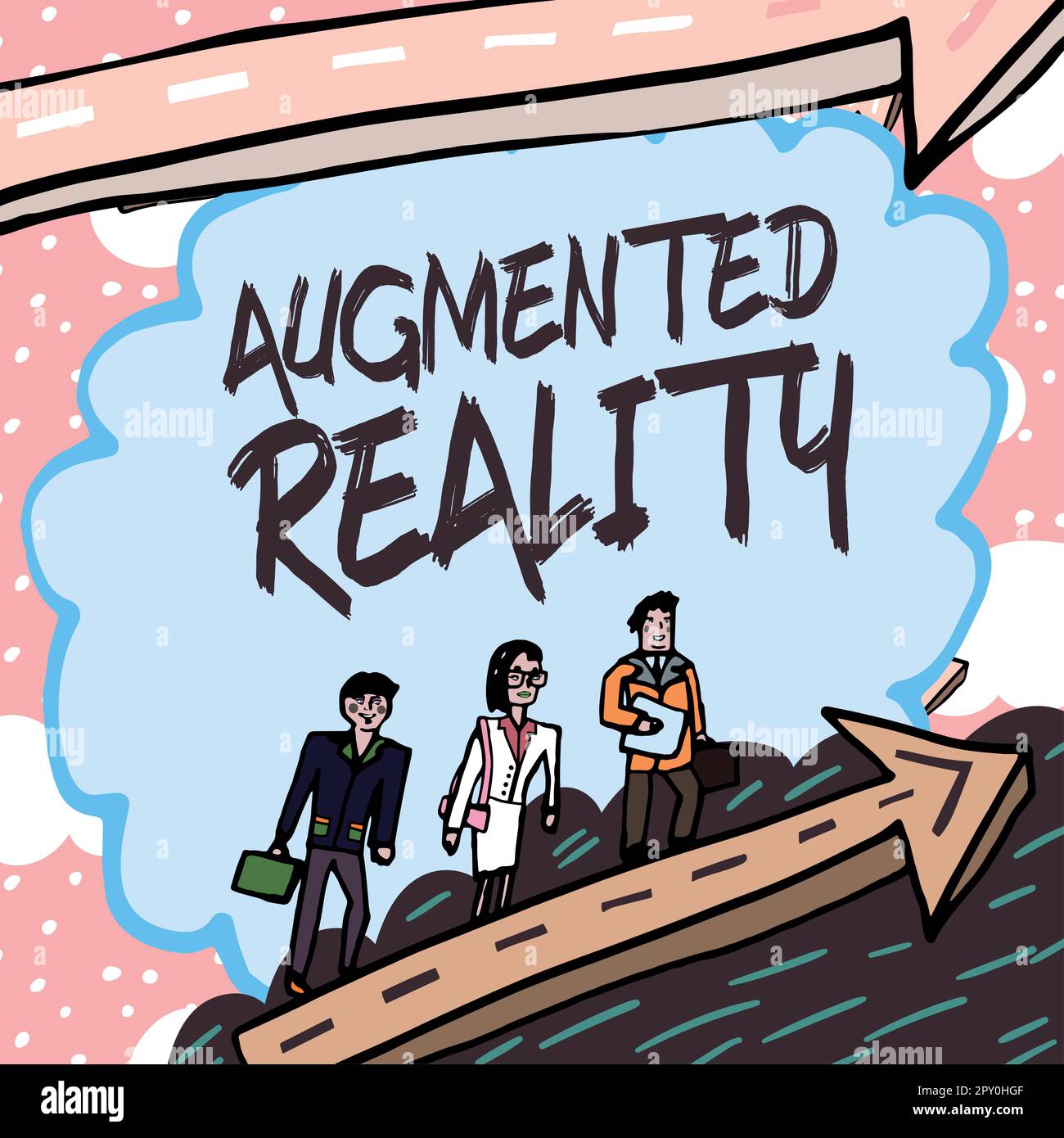 Sign displaying Augmented Reality, Concept meaning technology that ...