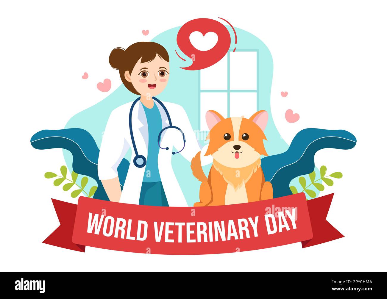 World Veterinary Day on April 29 Illustration with Doctor and Cute ...
