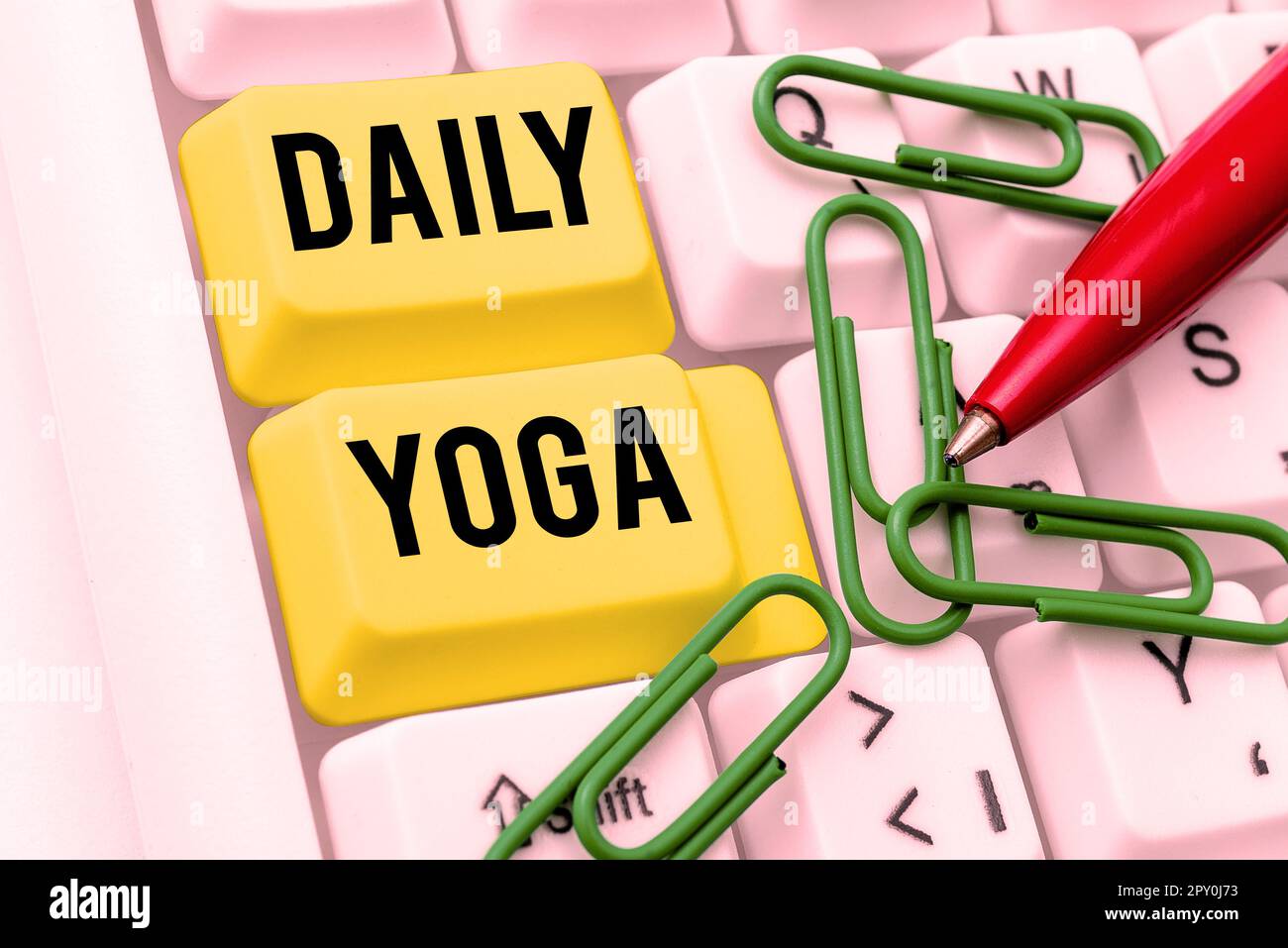 Text sign showing Daily Yoga, Internet Concept series of Yoga workouts ...