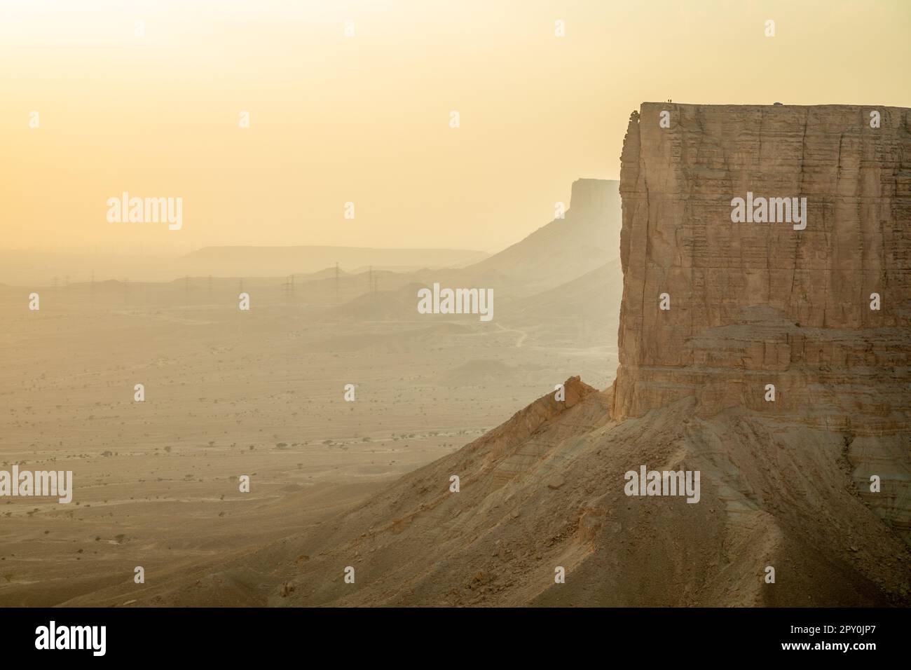 The Jabal Tuwaiq Mountains, with desert landscape, Riyadh, Saudi Arabia ...