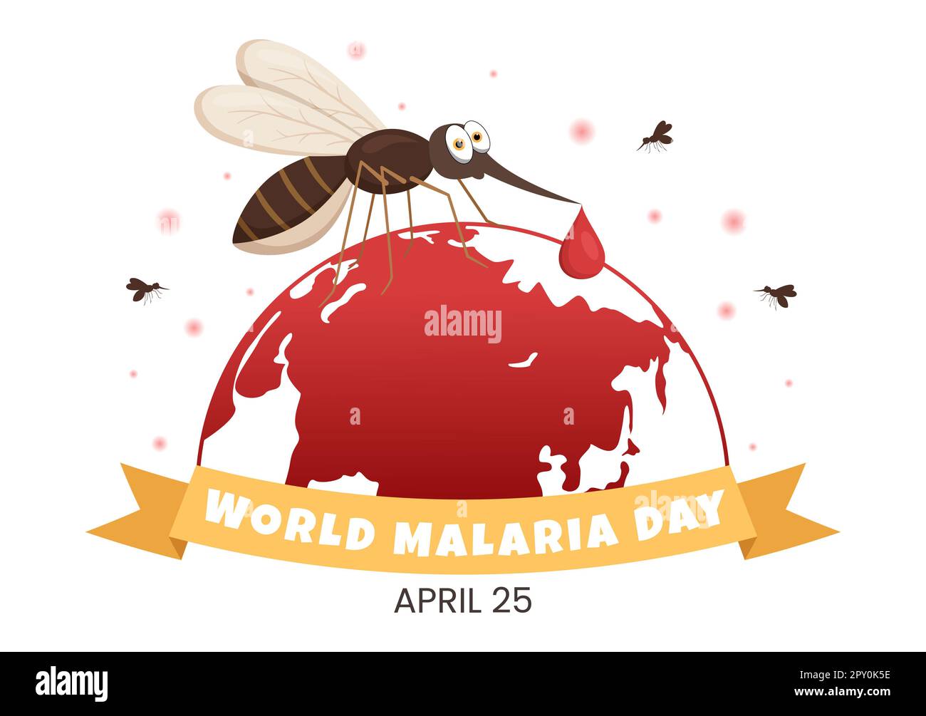 World Malaria Day on April 25 Illustration with Earth Protected from ...