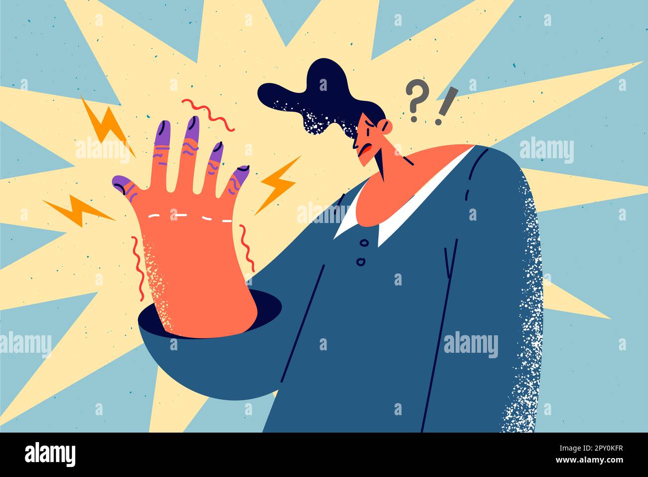 Unhealthy man with tremor in hands suffer from neurological problems ...