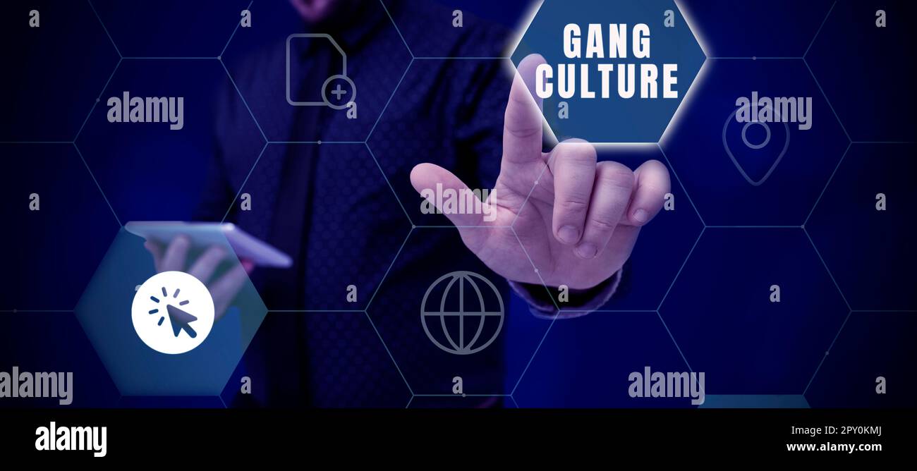 Writing displaying text Gang Culture, Business overview particular ...