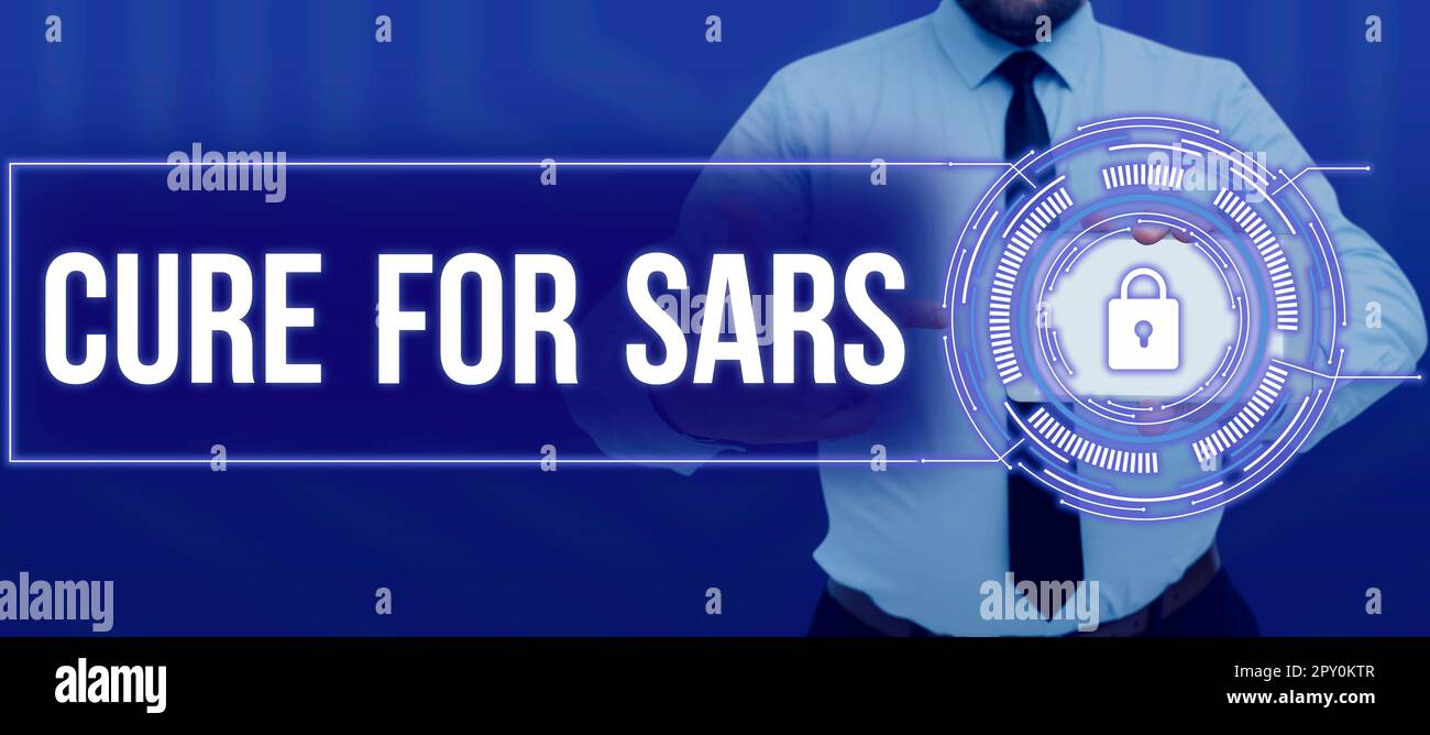 Text caption presenting Cure For Sars, Conceptual photo Medical ...