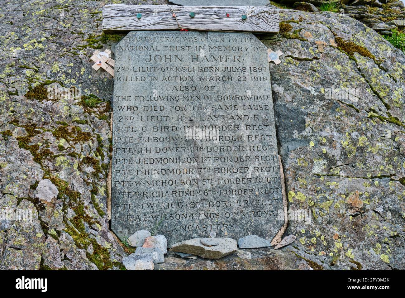 John Hamer Memorial on Castle Crag, near Grange, Borrowdale, Lake ...