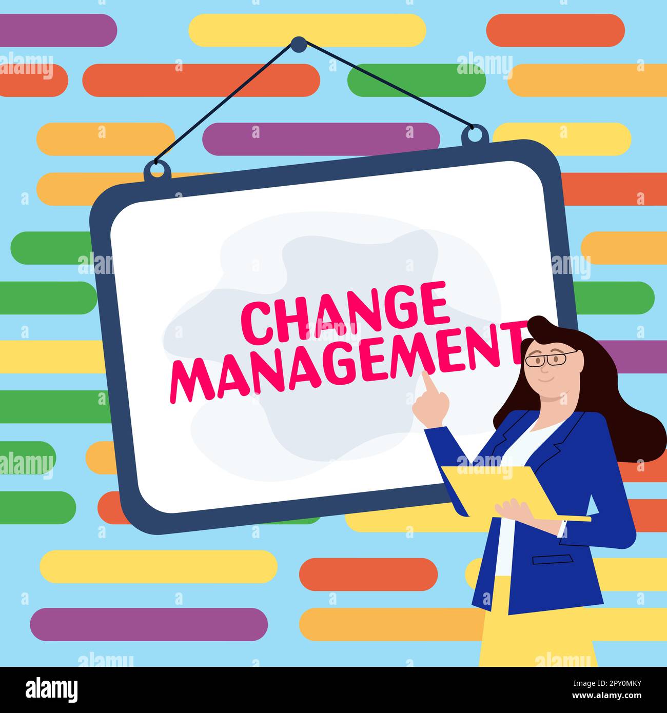 Text caption presenting Change Management, Conceptual photo Replacement ...