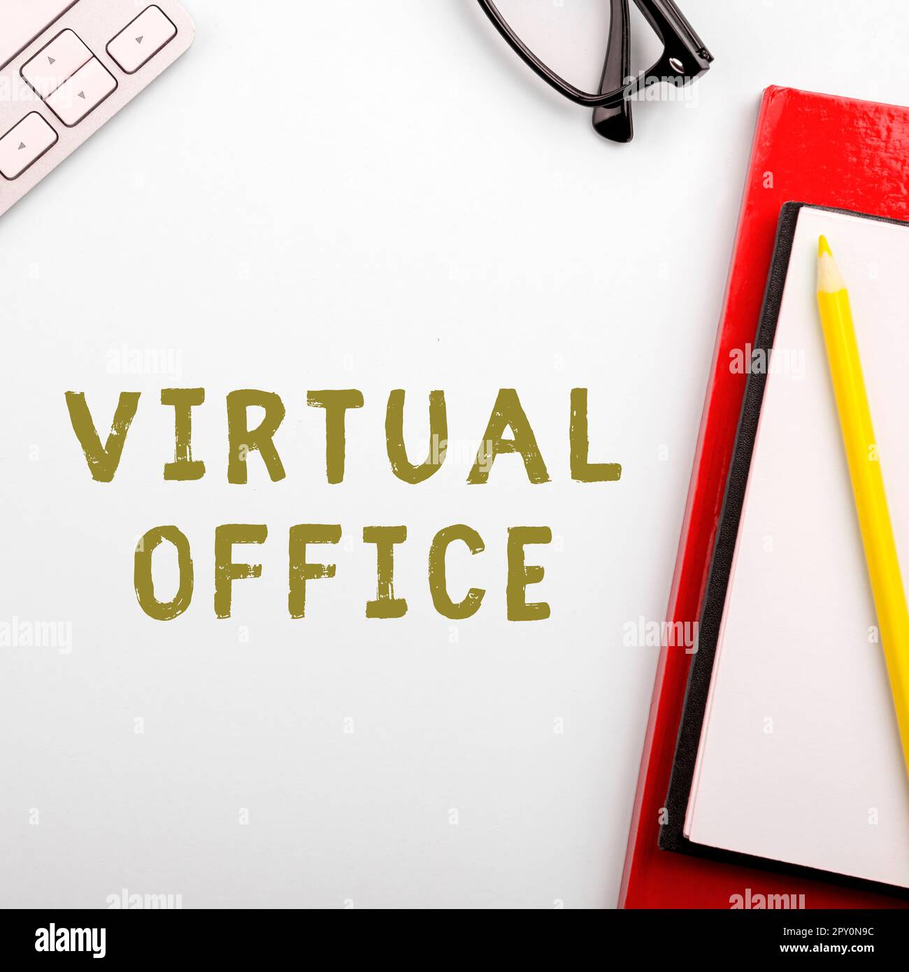 Text sign showing Virtual Office, Business showcase Mobile work ...