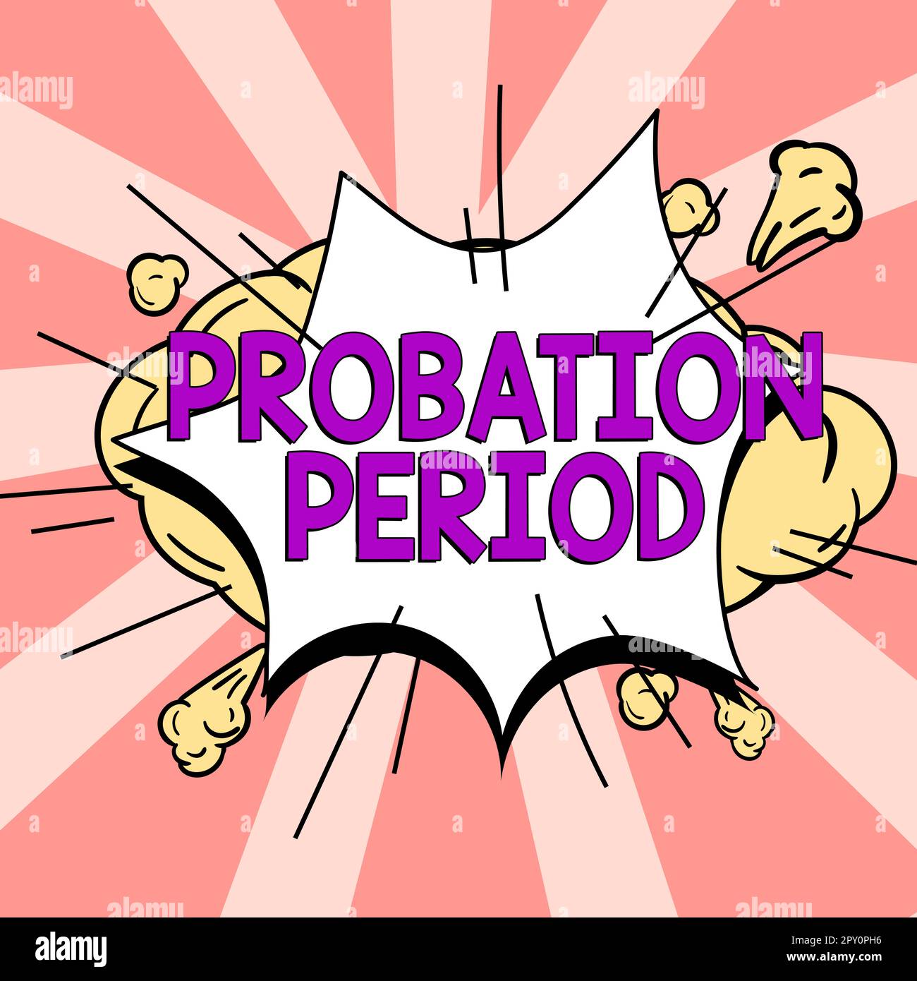 Conceptual caption Probation Period, Business overview focused and ...