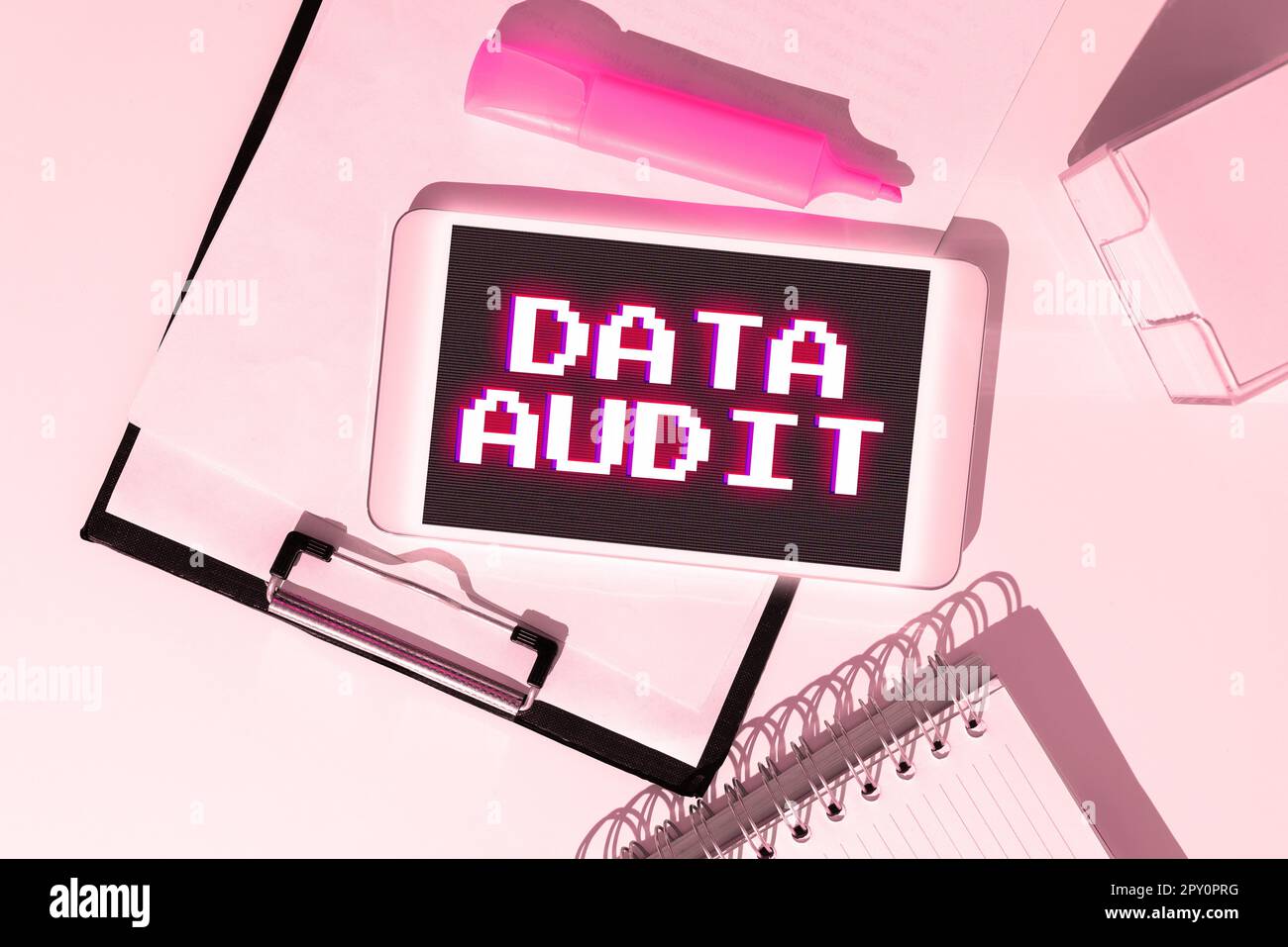 Sign displaying Data Audit, Word Written on auditing of data to assess ...
