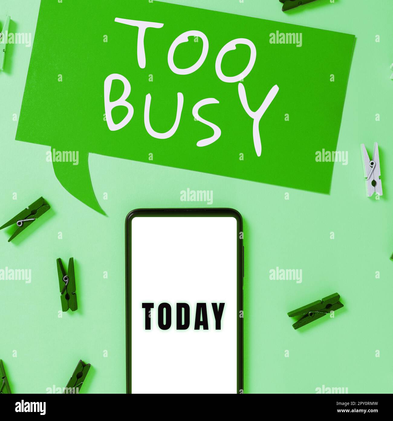 Text showing inspiration Too Busy, Business showcase No time to relax ...
