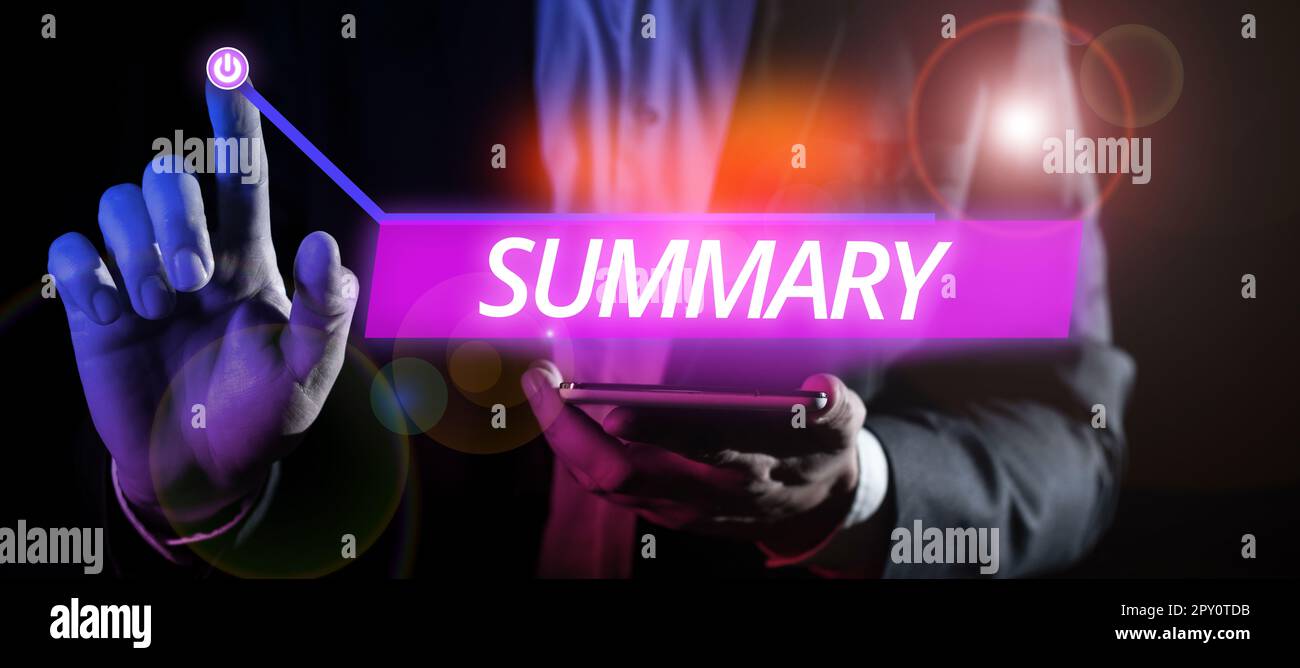 Conceptual display Summary, Word Written on Brief Statement Abstract ...