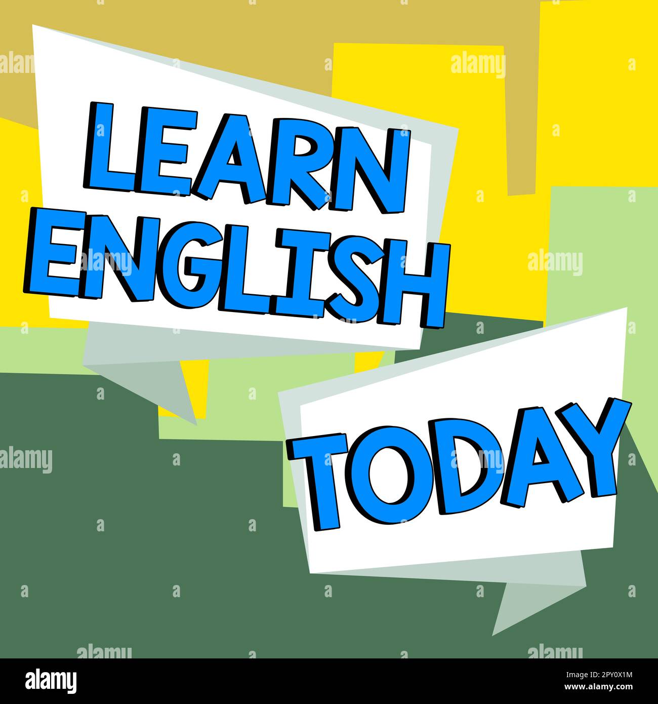 Text showing inspiration Learn English Today, Word Written on gain or ...