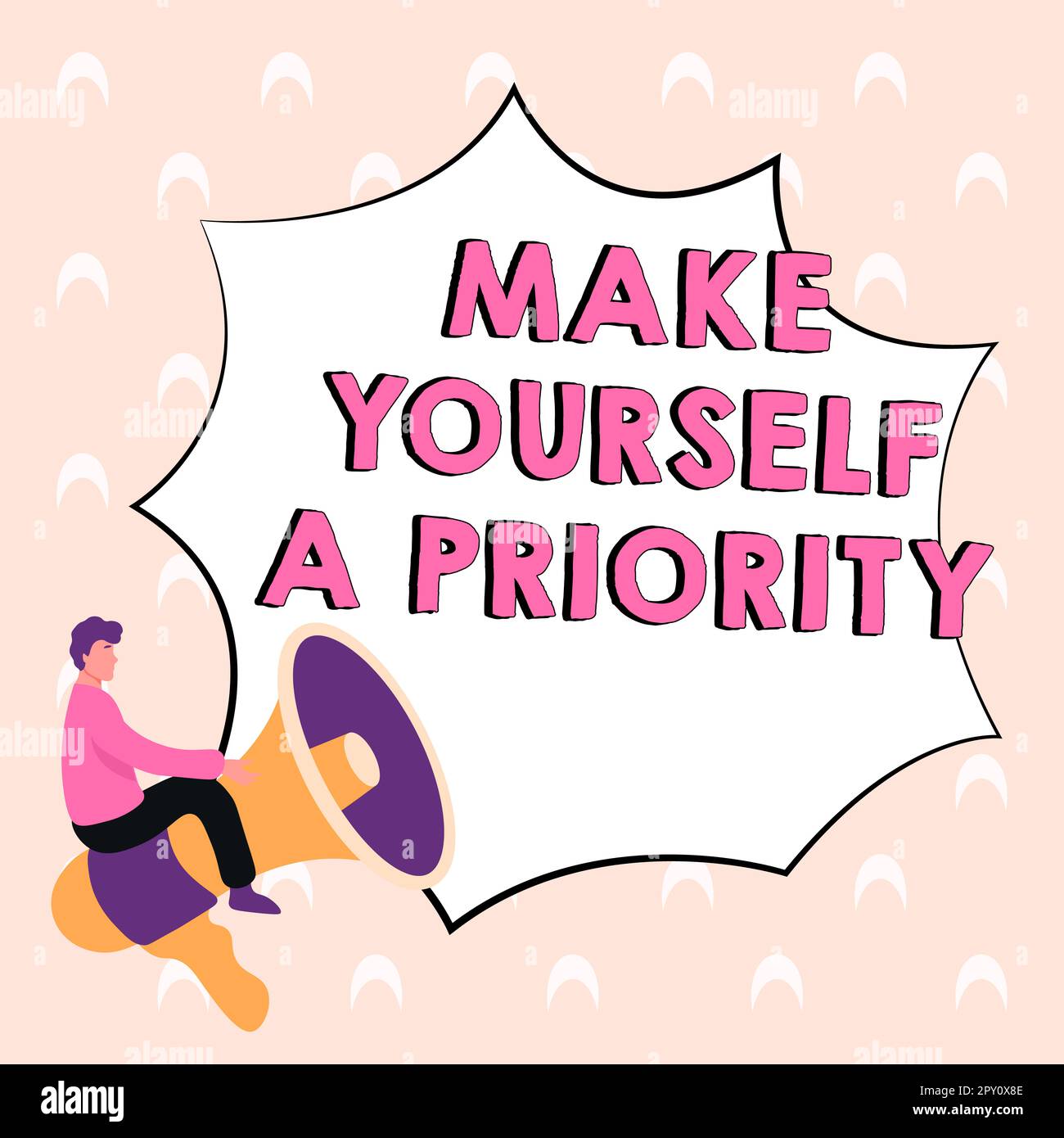 Conceptual display Make Yourself A Priority, Business showcase Think in ...