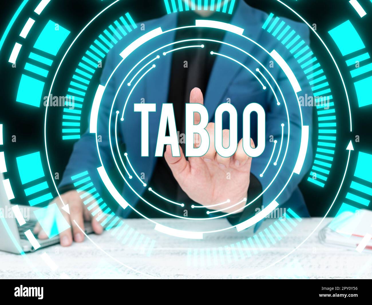 Conceptual display Taboo, Word Written on a social or religious custom ...