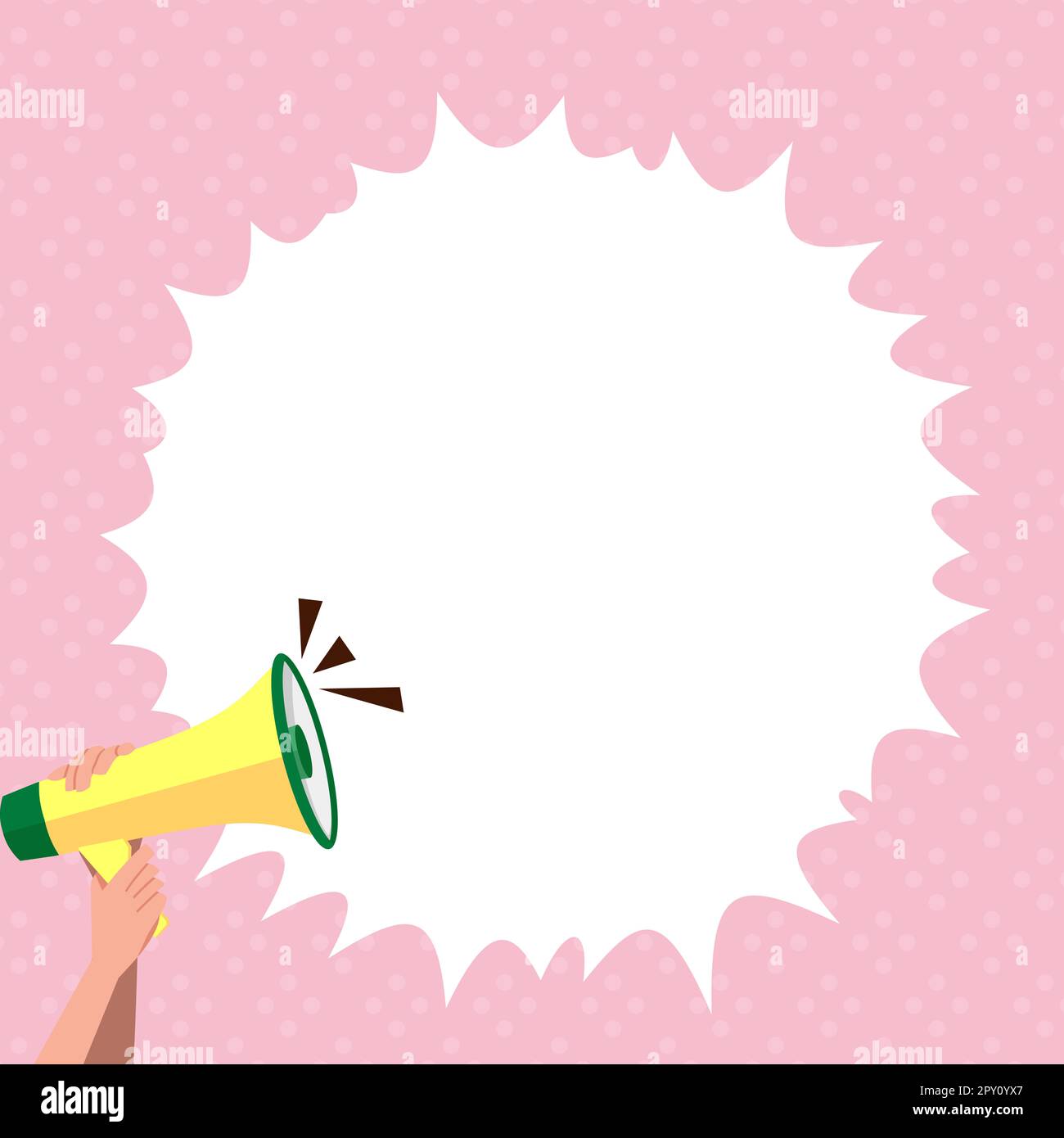 Hand Holding Megaphone With Speech Box Presenting Important Messages ...