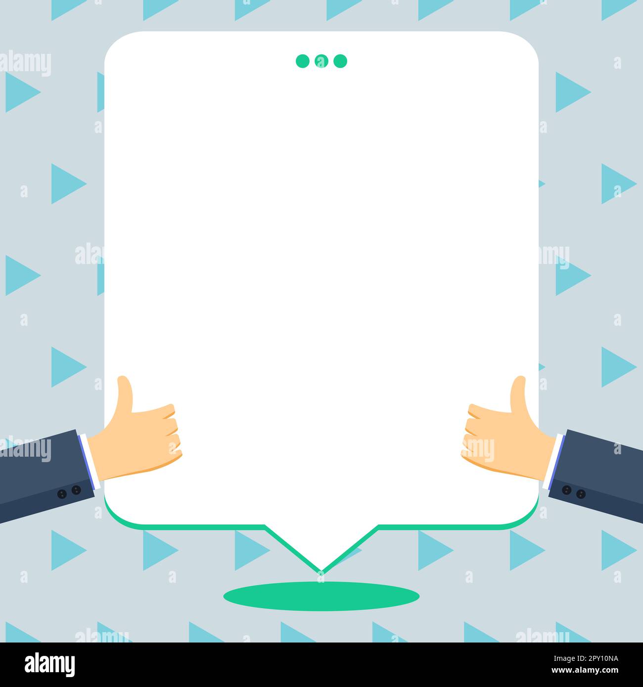 Big finger raised up pointing to whiteboard with important information ...