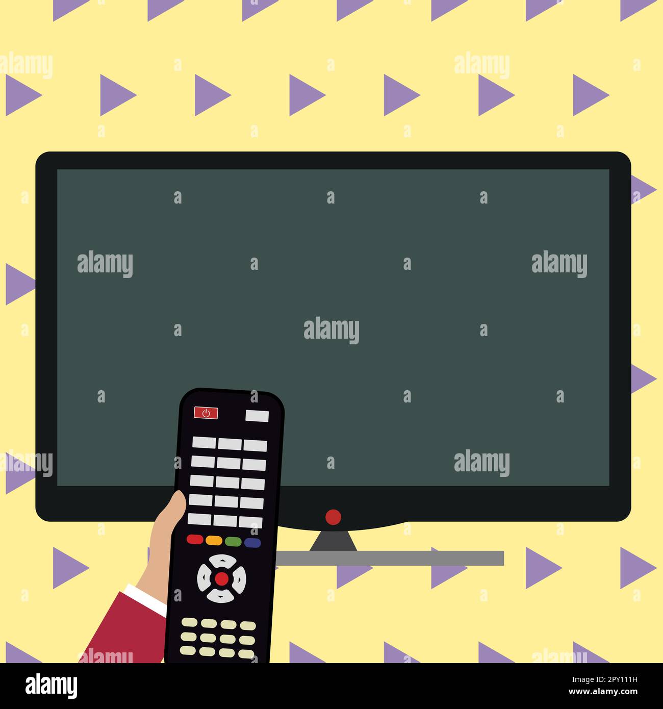 Illustration with TV and remote control. Important information on ...