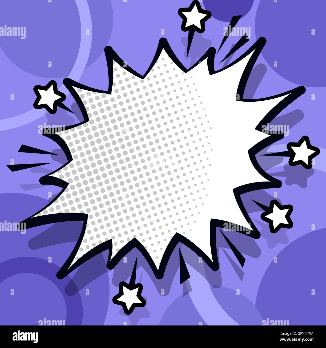 Comic Speech Bubble With Copy Space And Doodles. Empty Explosion ...