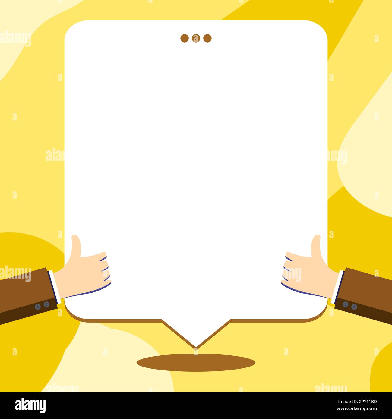 Big finger raised up pointing to whiteboard with important information ...