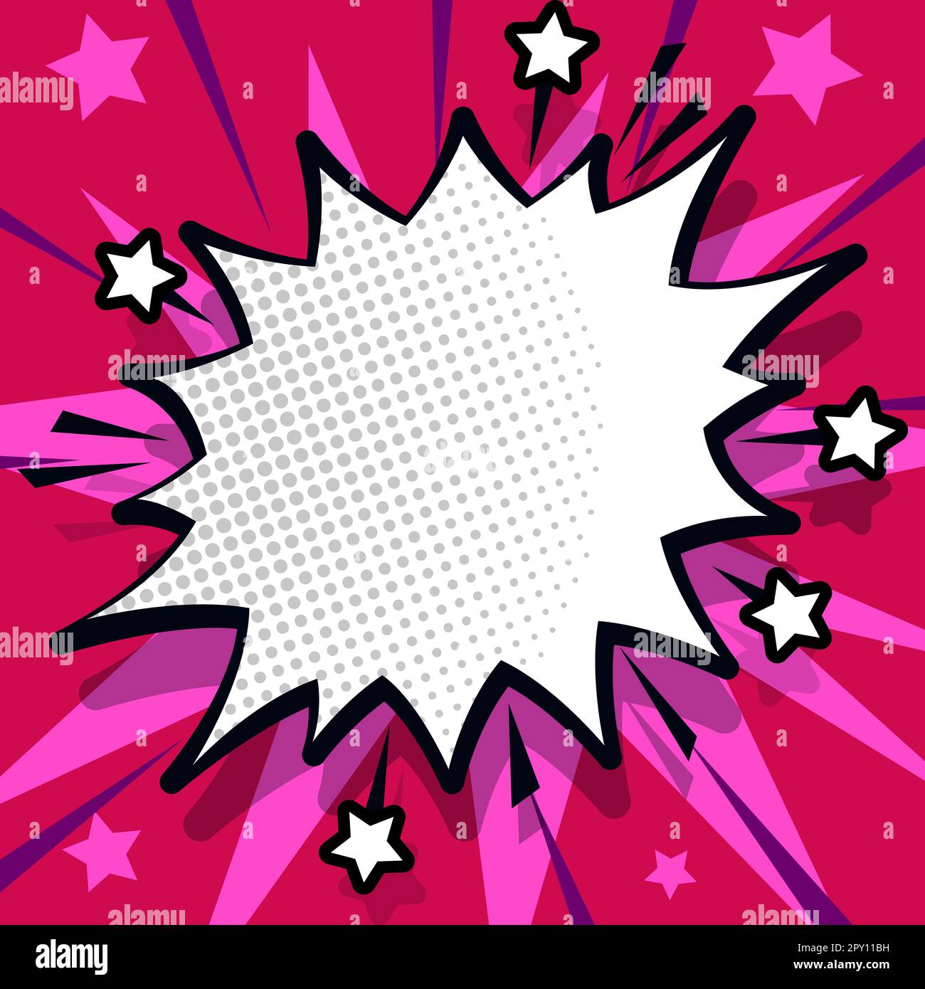 Comic Speech Bubble With Copy Space And Doodles. Empty Explosion ...