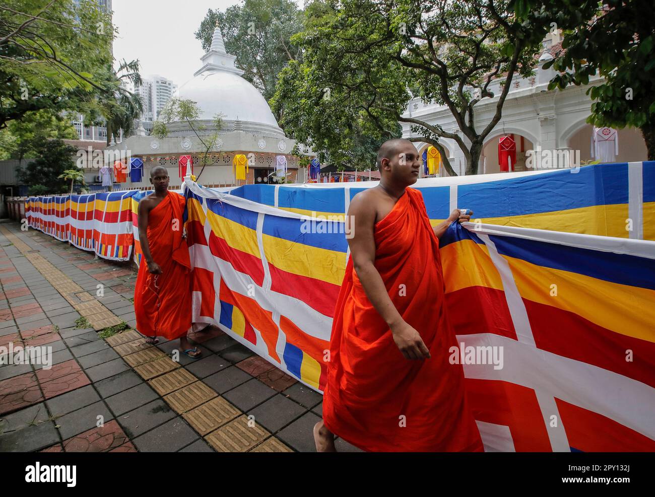 Kuala Lumpur, Malaysia. 02nd May, 2023. Buddhist monks set up the ...