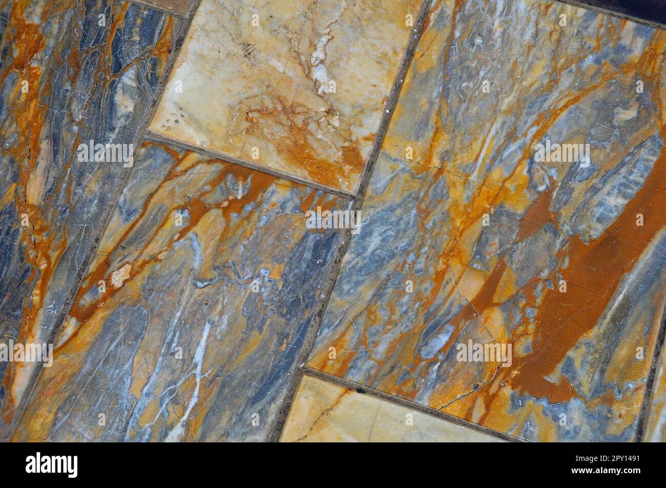 Pedestrian path made of marble tiles in square Miracoli in Pisa, Italy ...