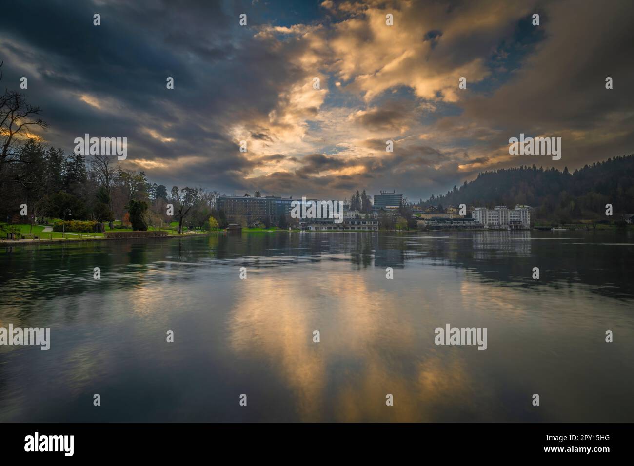 Beautiful foggy sunrise bled hi-res stock photography and images - Alamy