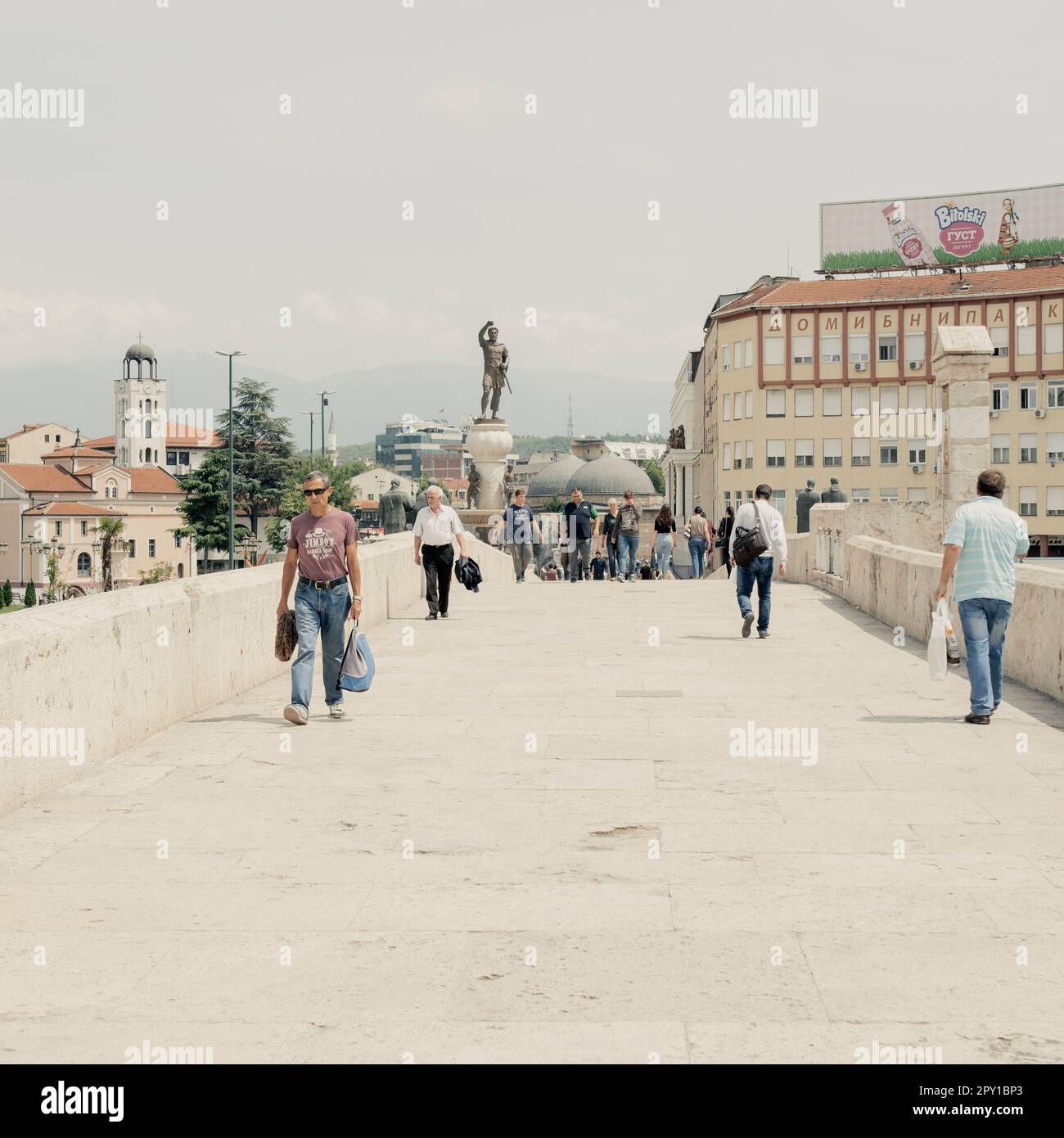Skopje, North Macedonia. Some panoramas of the city, its monuments and ...
