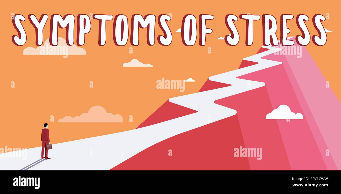 Writing displaying text Symptoms Of Stress, Business showcase serving ...