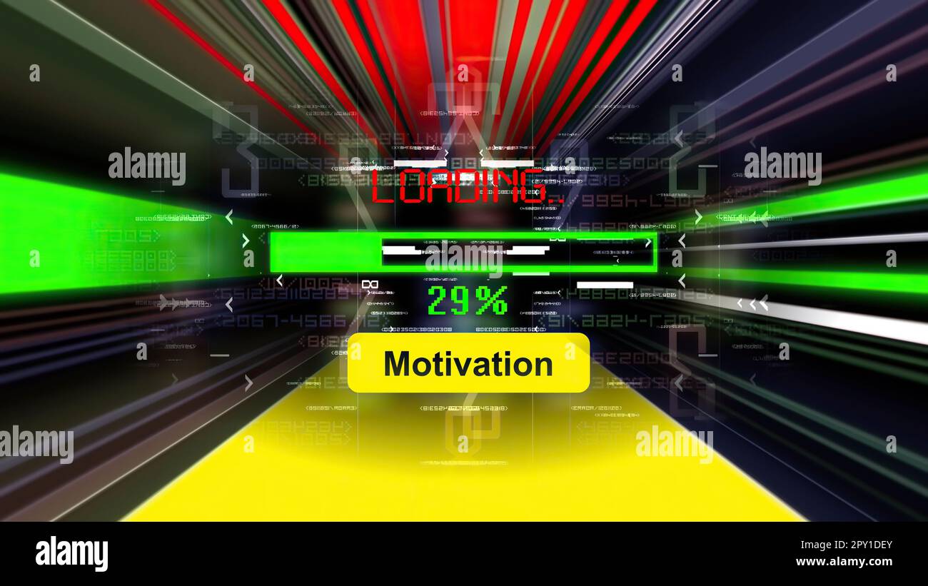 Motivation loading progress bar on the screen Stock Photo - Alamy