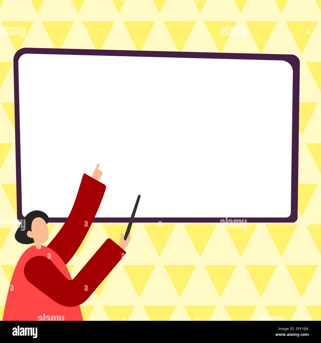 Woman pointing with pointer to important information written on ...