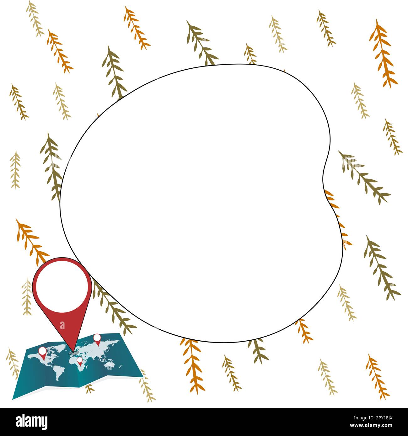 Speech Bubble With Important Message Above Map With Destination Point ...