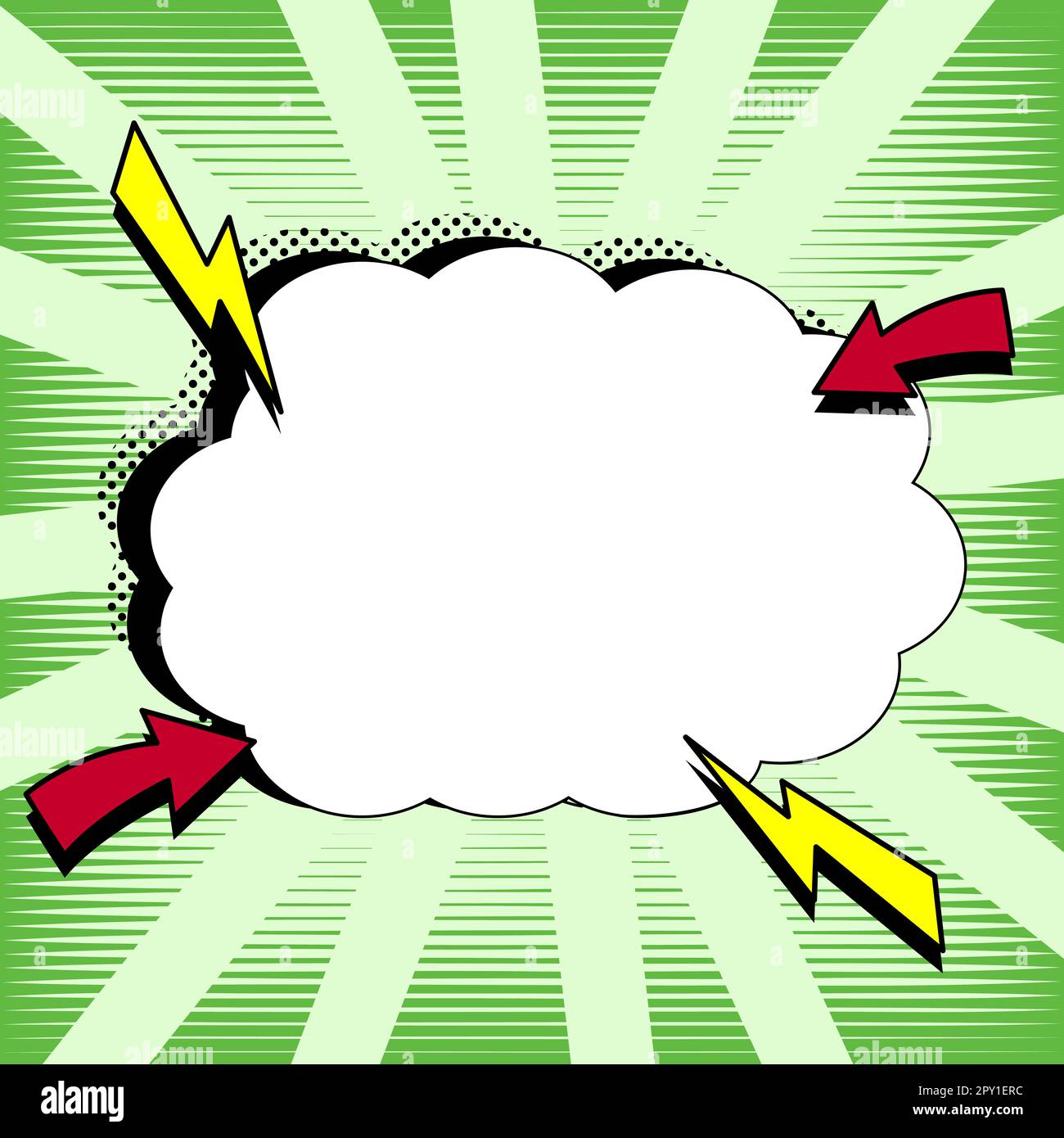 Comic Speech Bubble With Copy Space And Doodles. Empty Explosion ...