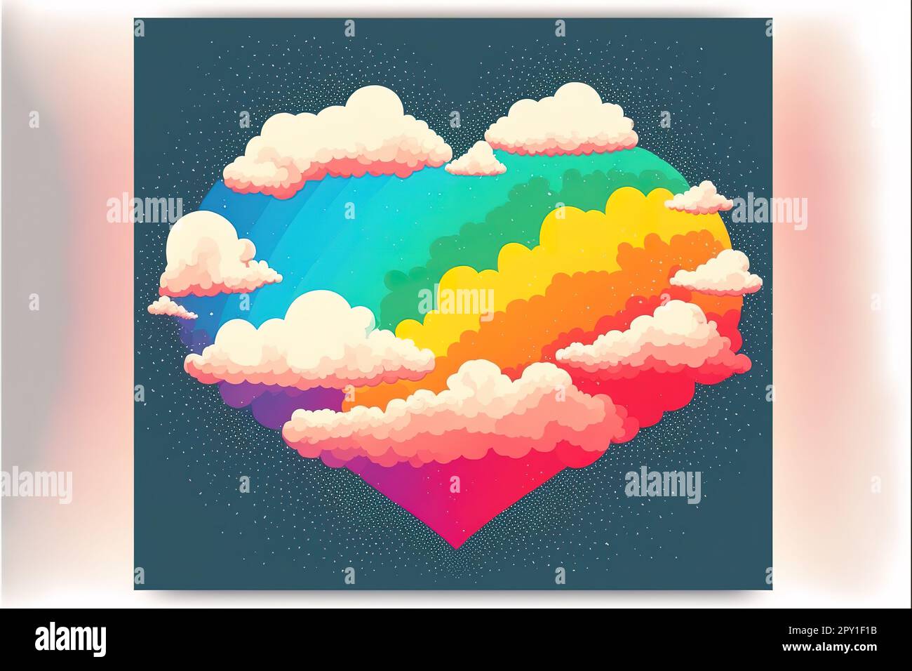 Rainbow heart cloud. Love cloud in the sky. LGBT love background. Queer ...