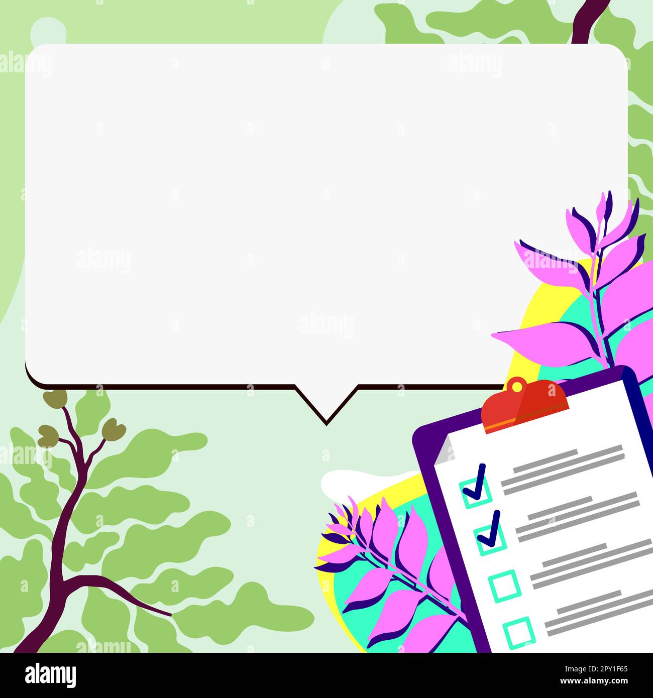 Paper with plan on colored background. White text holder with ...
