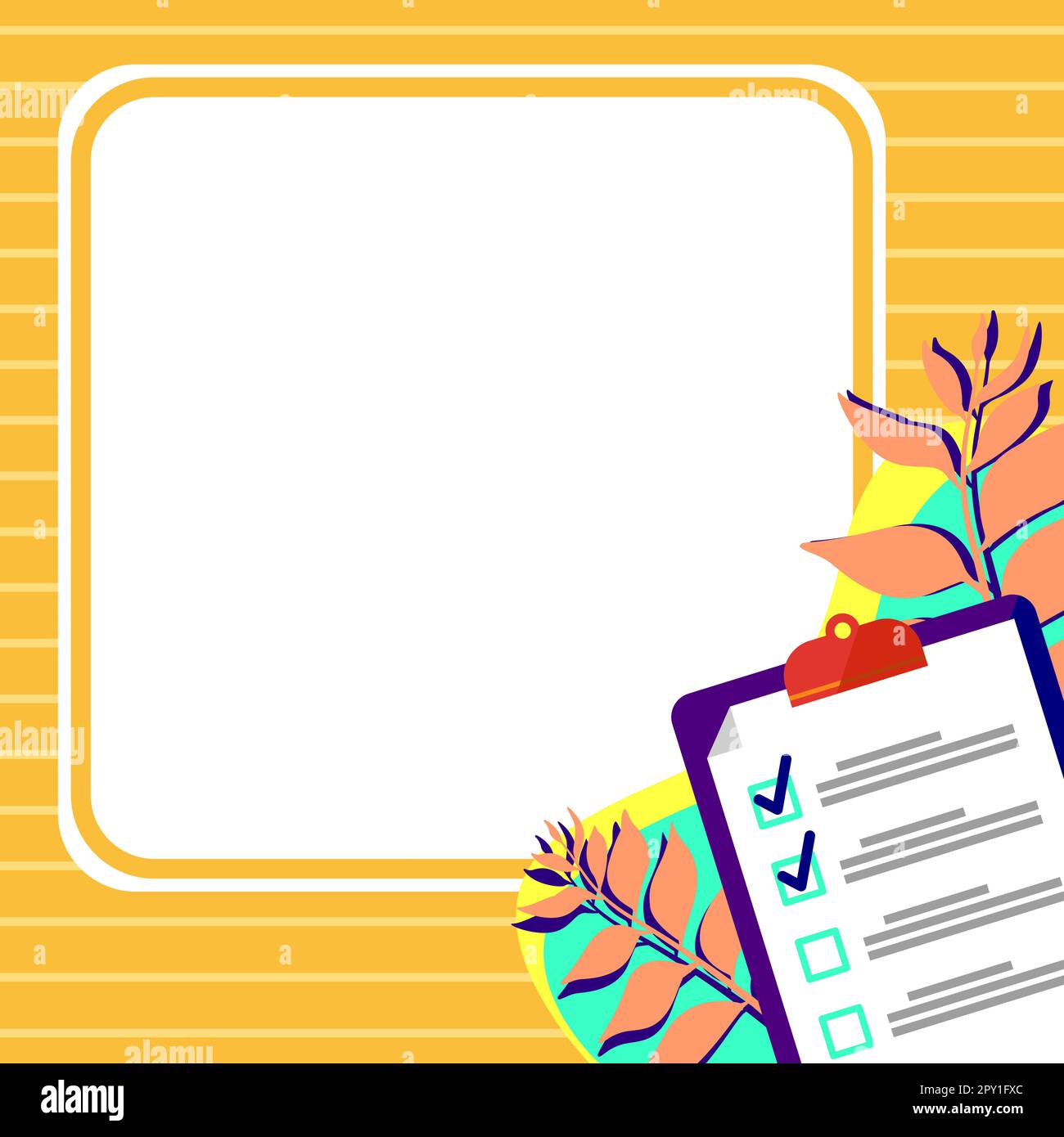 Paper with plan on colored background. White text holder with ...